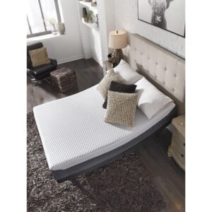 Signature Design by Ashley Twin Size Chime Elite 10 Inch Plush Green Tea & Charcoal Gel Memory Foam Mattress with Micro Cool Cover