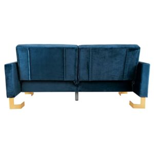 Safavieh Home Tribeca Glam Navy Velvet and Brass Foldable Sofa Bed