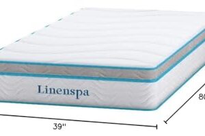 Linenspa 10 Inch Memory Foam and Spring Hybrid Mattress - Medium Feel - Bed in a Box - Quality Comfort and Adaptive Support - Breathable - Cooling - Perfect for a Guest Bedroom - Twin XL Size