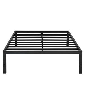 primasleep 18 inch tall metal bed frame/dura steel slat/anti-slip support/no box spring needed, queen, black