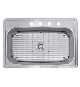 nantucket sinks ns3322-8 33" rectangle single bowl s. steel kitchen sink