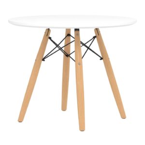 aron living 23" mid-century wood kids playroom table in white