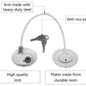 2 Pack Refrigerator Door Locks，Freezer Door Locks，File Drawer Cabinet Locks by REZIPO White with 4 keys