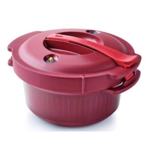 tupperware pressure cooker microwave round 2 quarts burgundy red