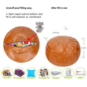 ROTOT Decorative Pouf Cover, Ottoman, Bean Bag Chair, Foot Stool, Foot Rest, Storage Solution or Wedding Gifts (Unstuffed) (Tan)