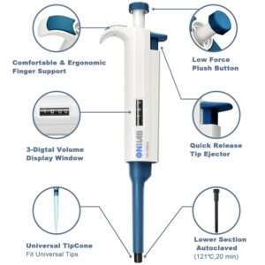 ONiLAB 100-1000ul High-Accurate Pipettor Single-Channel Manual Adjustable Variable Volume Pipettes, 7010101014