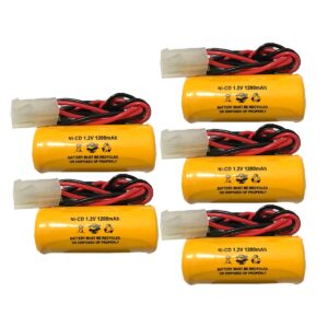 (5 pack) elb0300 elb-0300 exit light battery elb1p201n1 elb-1p201n1 1.2v 1200mah ni-cd battery pack replacement for exit sign emergency light