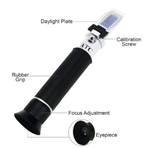 Portable Clinical Refractometer with ATC for Urine Specific Gravity RI Measurement of Pet Dog Cat 1.000-1.060RI and Blood Serum Protein 2-14g/dl, Free Pipettes