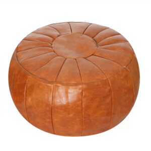 rotot decorative pouf cover, ottoman, bean bag chair, foot stool, foot rest, storage solution or wedding gifts (unstuffed) (tan)