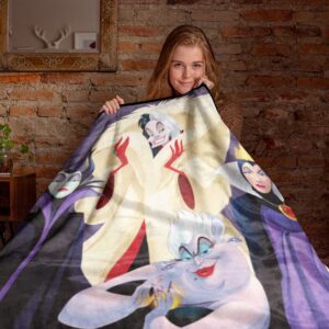 Disney Villains Am I Evil Maleficent Ursula Cruella Deville Evil Queen Silk Touch Throw Blanket 50" x60" (127cm x 152cm)