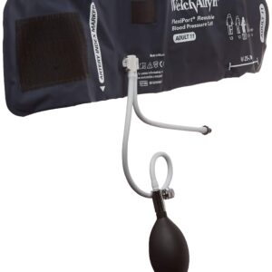 Welch Allyn 7670-01 Wall Aneroid Sphygmomanometer with Size-11 Adult, FlexiPort Reusable, 2-Tube Cuff; Premium Inflation Bulb and Valve, Coiled Tube