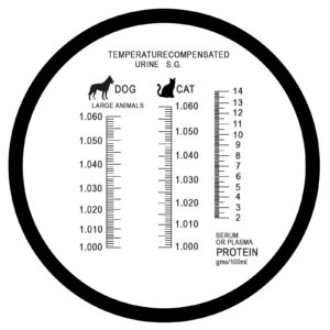 Portable Clinical Refractometer with ATC for Urine Specific Gravity RI Measurement of Pet Dog Cat 1.000-1.060RI and Blood Serum Protein 2-14g/dl, Free Pipettes