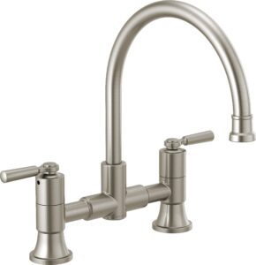 peerless delta faucet p2923lf-ss westchester bridge kitchen faucet two handle, stainless