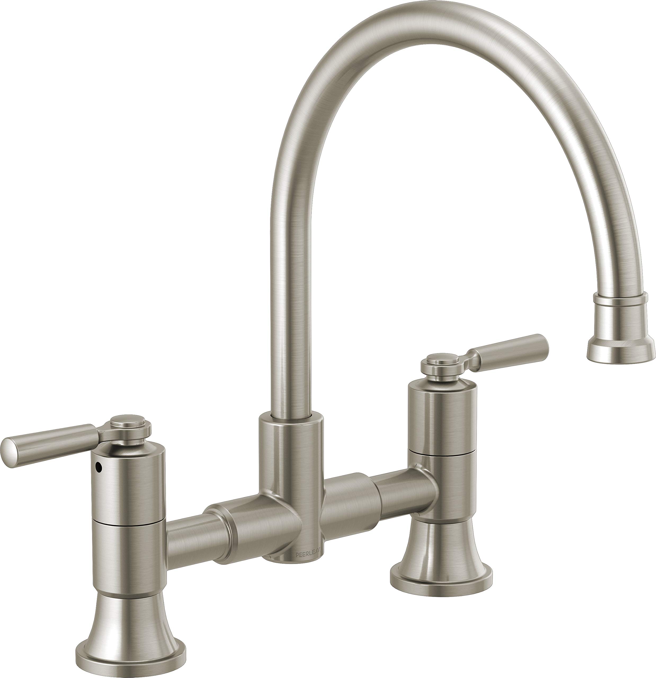 Peerless Delta Faucet P2923LF-SS Westchester Bridge Kitchen Faucet Two Handle, Stainless