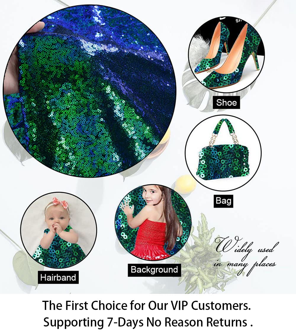 Ombre Peacock Mini Disk Sequin on Mesh Fabric Green Blue Ombre Sequins Fabric for Dress Mermaid Sequin on Mesh Fabric by The Yard Transparent Green Sequin Fabric for Sewing