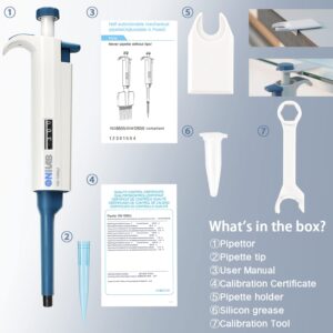 ONiLAB 100-1000ul High-Accurate Pipettor Single-Channel Manual Adjustable Variable Volume Pipettes, 7010101014