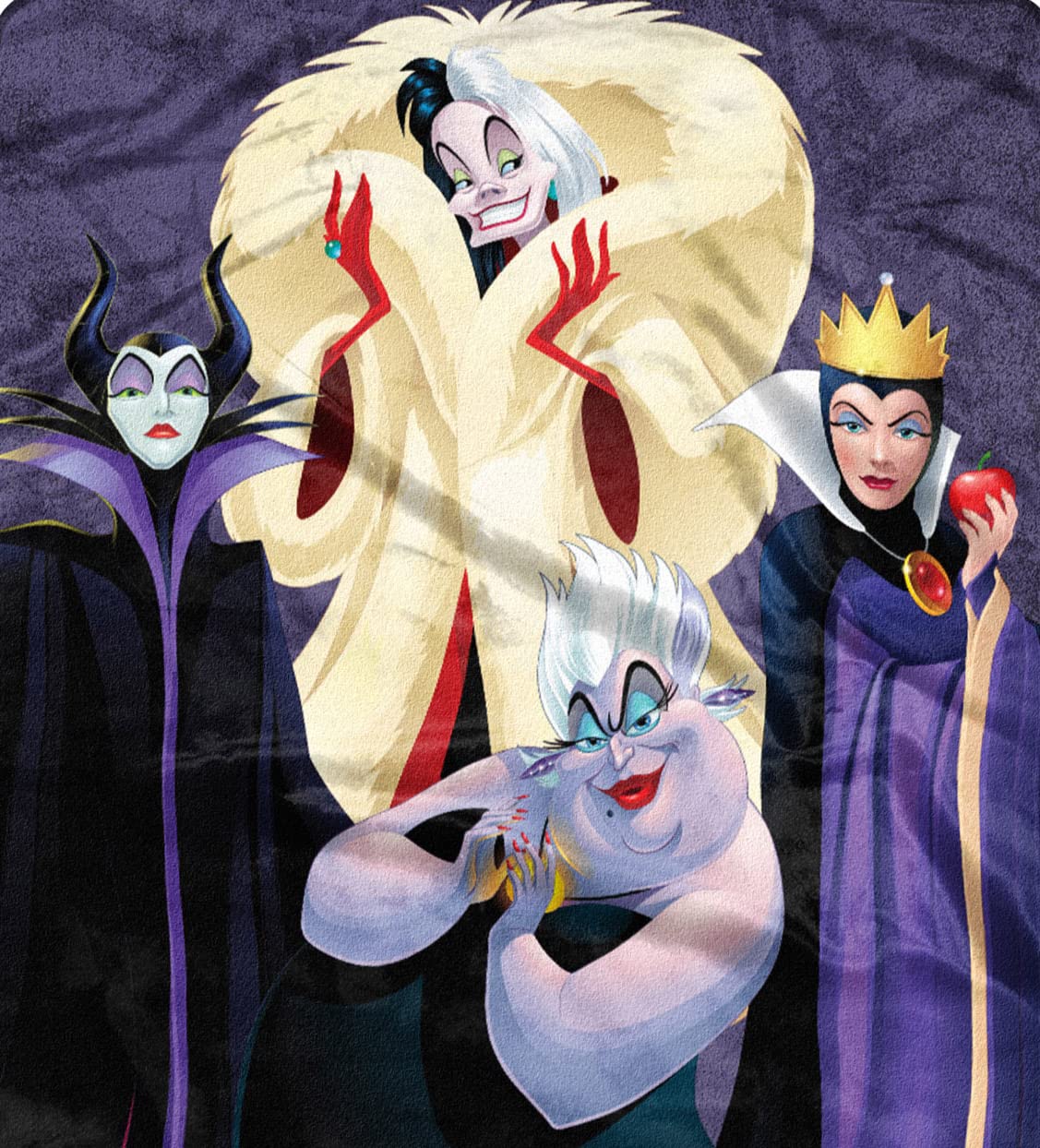 Disney Villains Am I Evil Maleficent Ursula Cruella Deville Evil Queen Silk Touch Throw Blanket 50" x60" (127cm x 152cm)