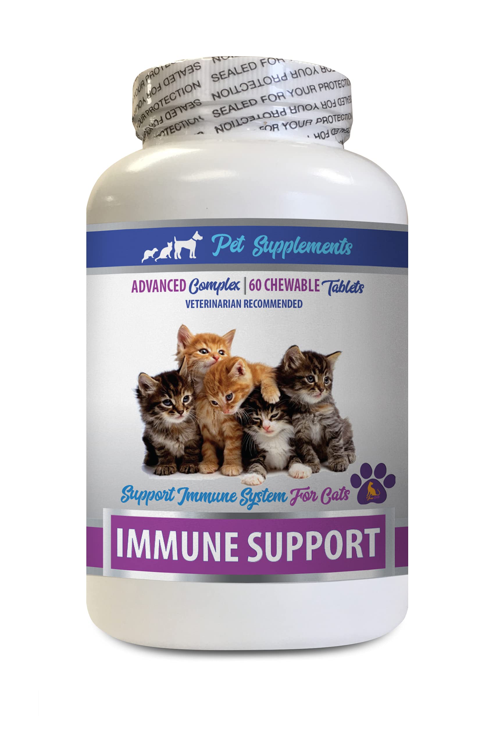 cat Liver Support - CAT Immune Support - Booster - Premium Complex - Treats - Older cat Supplements - 1 Bottle (60 Chews)