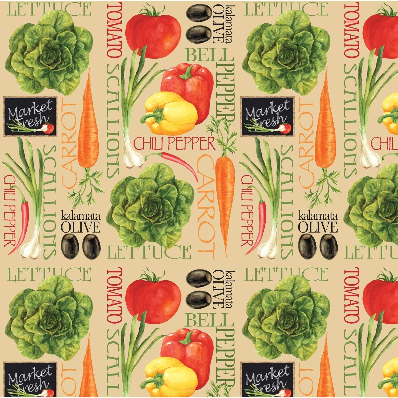 Fresh Produce Kitchen Decor Quilting Premium David Textile 100% Cotton Fabric by The Yard