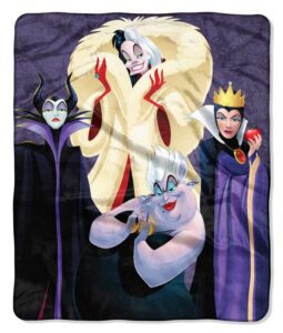 disney villains am i evil maleficent ursula cruella deville evil queen silk touch throw blanket 50" x60" (127cm x 152cm)