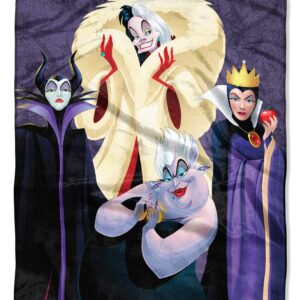 Disney Villains Am I Evil Maleficent Ursula Cruella Deville Evil Queen Silk Touch Throw Blanket 50" x60" (127cm x 152cm)