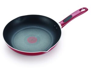 t-fal b03907 excite proglide nonstick thermo-spot heat indicator dishwasher oven safe fry pan cookware, 12-inch, red