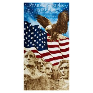 northcott stars and stripes mt rushmore 23'' panel fabric, blue