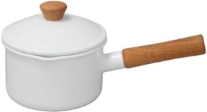 nodahoro cl-14nw saucepan, 5.5 inches (14 cm), enameled gas fire/induction compatible, single handled pot, made in japan