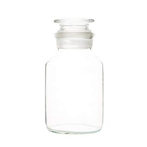 Deschem 250ml Lab Glass Reagent Bottle,Wide Mouth,With/Glass Stopper