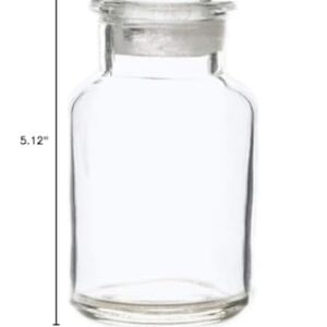 Deschem 250ml Lab Glass Reagent Bottle,Wide Mouth,With/Glass Stopper