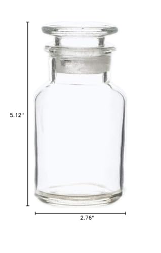 Deschem 250ml Lab Glass Reagent Bottle,Wide Mouth,With/Glass Stopper