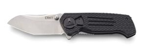 crkt prequel edc folding pocket knife: take apart field strip, modified tanto blade, flipper open, liner lock, nylon handle, deep carry pocket clip 2420