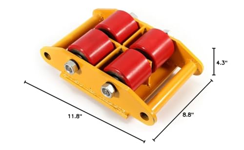 6 Ton Machinery Mover,360 Degree Rotation Cap Industrial Dolly Machinery Roller Mover Cargo Trolley with 4 Polyurethane wheels USA Stock