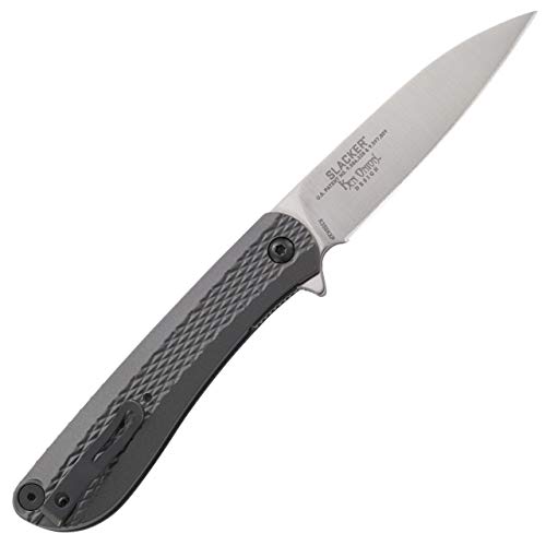 CRKT Slacker EDC Folding Pocket Knife: Take Apart Field Strip, Satin Drop Point Blade, Flipper Open, Liner Lock, Aluminum Handle, Deep Carry Pocket Clip K350KXP