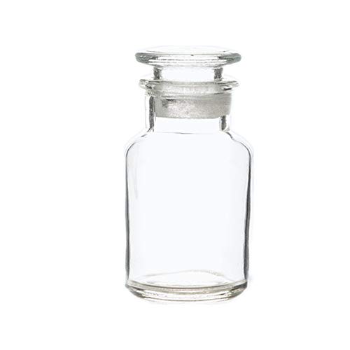 Deschem 250ml Lab Glass Reagent Bottle,Wide Mouth,With/Glass Stopper