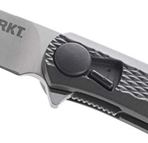 CRKT Slacker EDC Folding Pocket Knife: Take Apart Field Strip, Satin Drop Point Blade, Flipper Open, Liner Lock, Aluminum Handle, Deep Carry Pocket Clip K350KXP