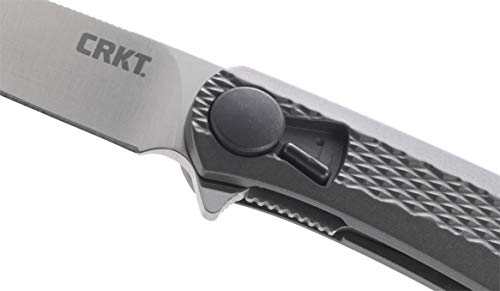 CRKT Slacker EDC Folding Pocket Knife: Take Apart Field Strip, Satin Drop Point Blade, Flipper Open, Liner Lock, Aluminum Handle, Deep Carry Pocket Clip K350KXP