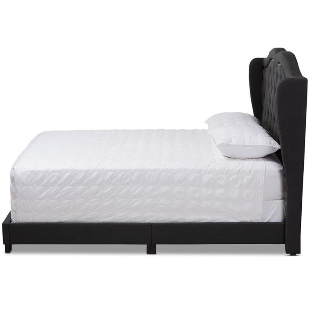 Baxton Studio Aden Modern and Contemporary Fabric Upholstered Bed