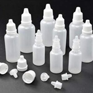 50 Pieces Empty Refillable Clear Plastic Dropper Bottles Squeezable Eye Liquid Sample Storage Container Vials with Plug and Screw Cap(30ml/1oz)