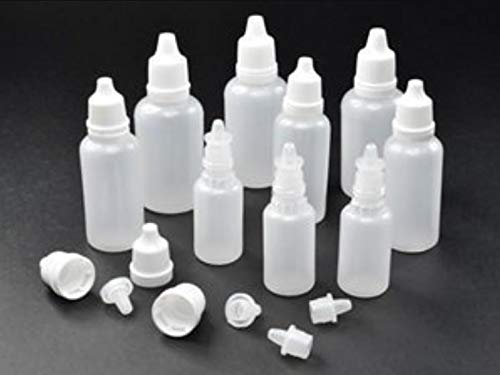 50 Pieces Empty Refillable Clear Plastic Dropper Bottles Squeezable Eye Liquid Sample Storage Container Vials with Plug and Screw Cap(30ml/1oz)