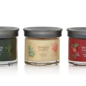 Yankee Candle 3 Small Tumblers Holiday Gift Box - Balsam & Cedar, Christmas Cookie, and Red Apple Wreath