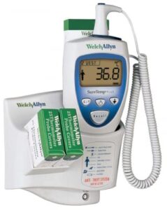 welch allyn suretemp plus 690 thermometer, w/holder