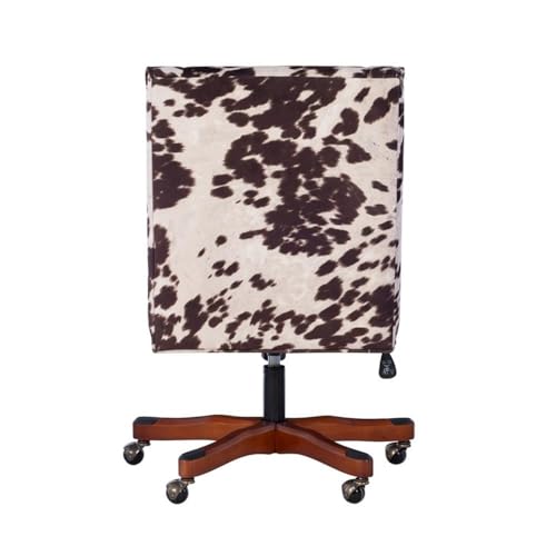 Riverbay Furniture Transitional Fabric Office Chair with Casters in Brown/Walnut