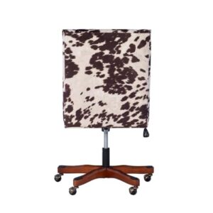 Riverbay Furniture Transitional Fabric Office Chair with Casters in Brown/Walnut