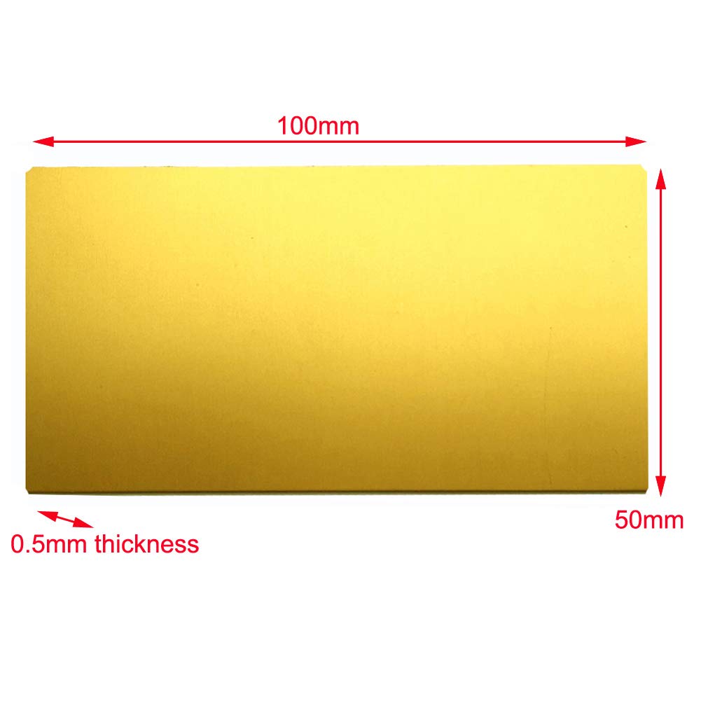 Ebamaz Anodized Aluminium Laser Engraved Mount Metal Plate Etching Sheets 100X50mm Round Corner with Adhesive(Golden,Blank,10PCS)