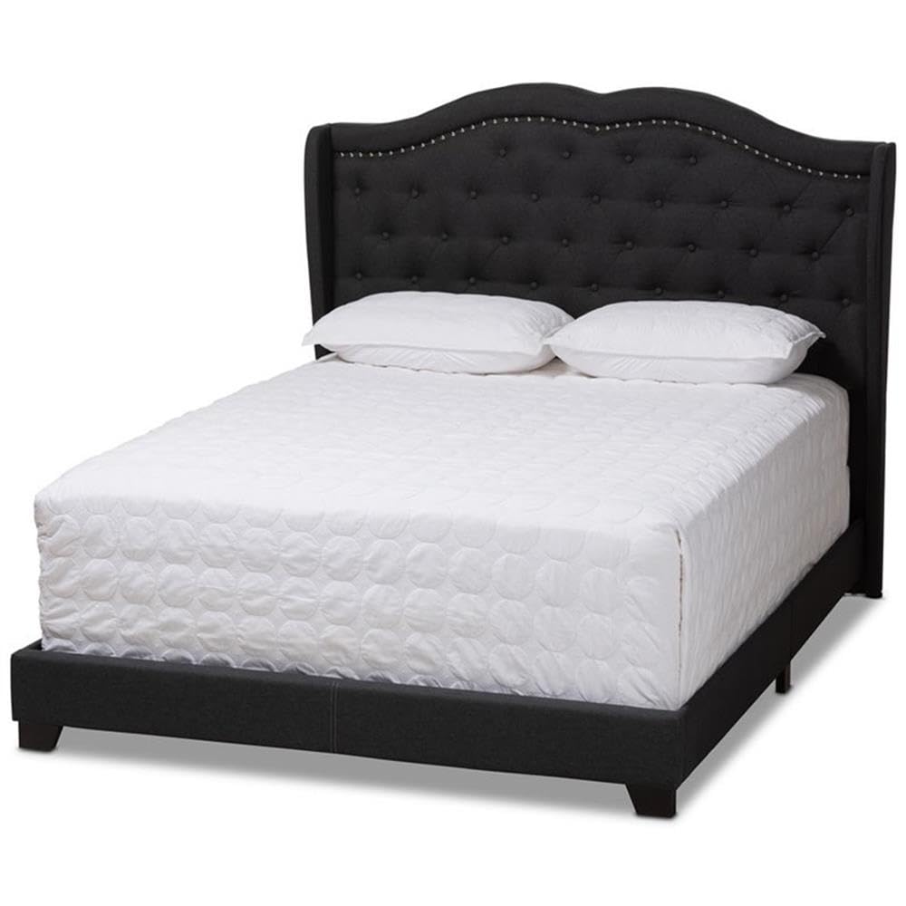 Baxton Studio Aden Modern and Contemporary Fabric Upholstered Bed