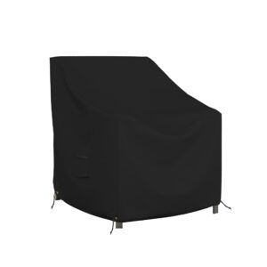 covers & all outdoor chair cover, 12 oz waterproof uv & weather resistant patio furniture sofa cover for outdoor outside seating lawn garden, with air vents & drawstrings (29”w x 30”d x 36”h, black)