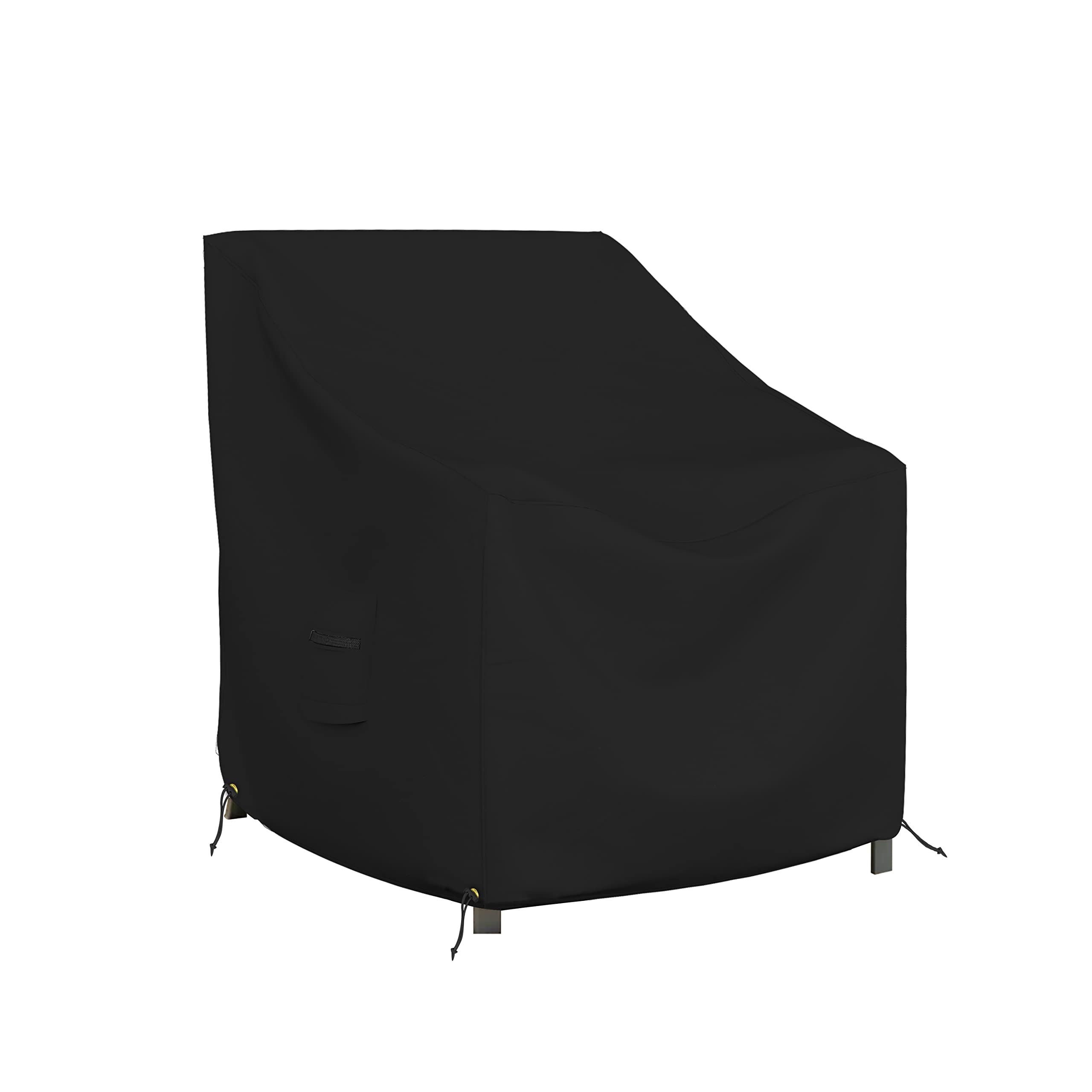 Covers & All Outdoor Chair Cover, 12 Oz Waterproof UV & Weather Resistant Patio Furniture Sofa Cover for Outdoor Outside Seating Lawn Garden, with Air Vents & Drawstrings (29”W x 30”D x 36”H, Black)