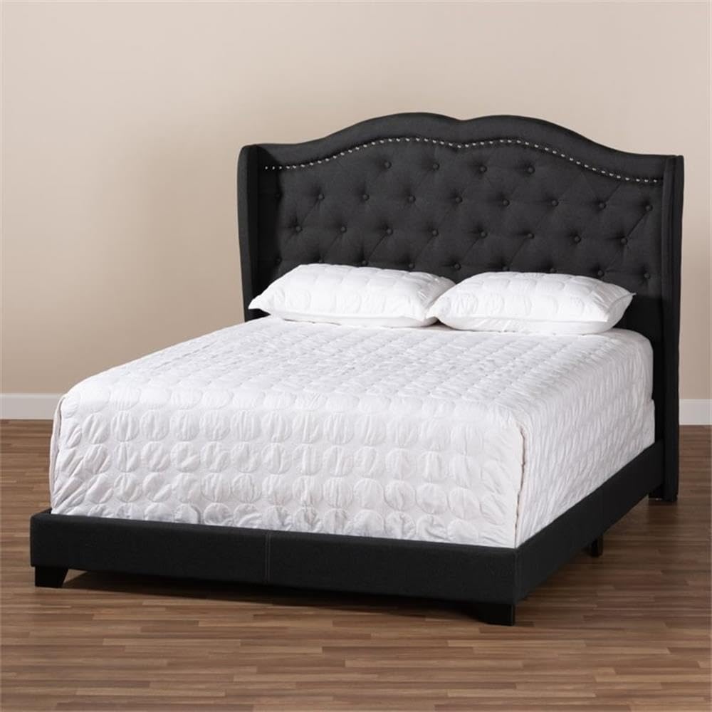 Baxton Studio Aden Modern and Contemporary Fabric Upholstered Bed