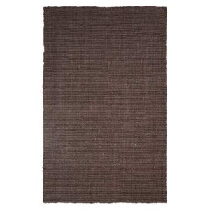 superior indoor braided jute small area rug, modern aesthetic home decor for entryway, living room, dining, bedroom, office, nursery, kitchen, soft reversible rugs, kula collection, chocolate, 5'x8'